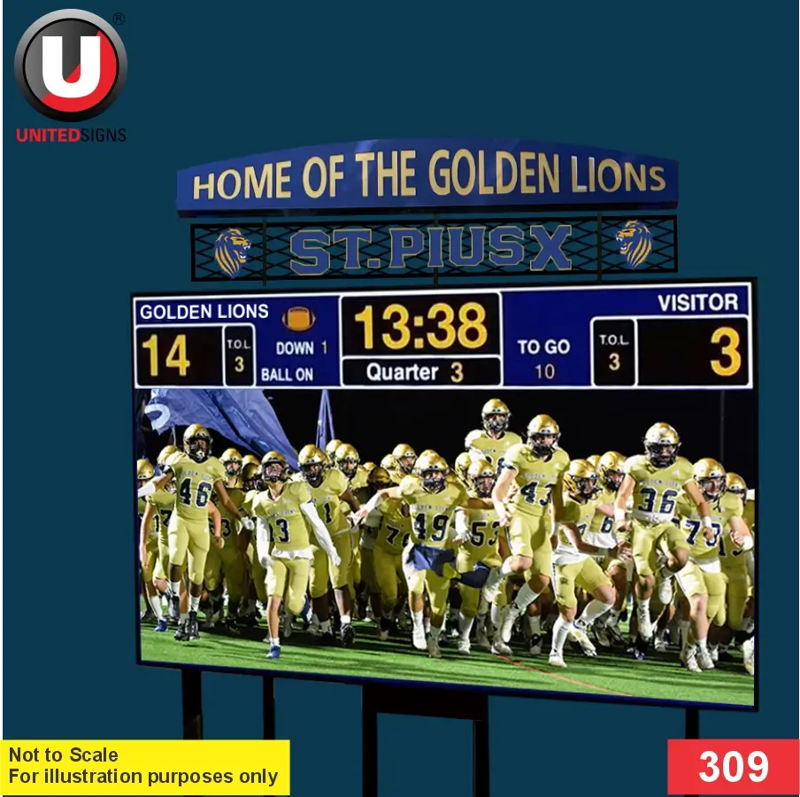 Programmable 16'h x 32'w LED Digital Scoreboard Display Panel 309 ...